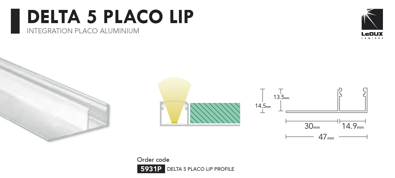 Profilé LED BA13, profilés d'intégration rubans LED pour BA13 plaques ...