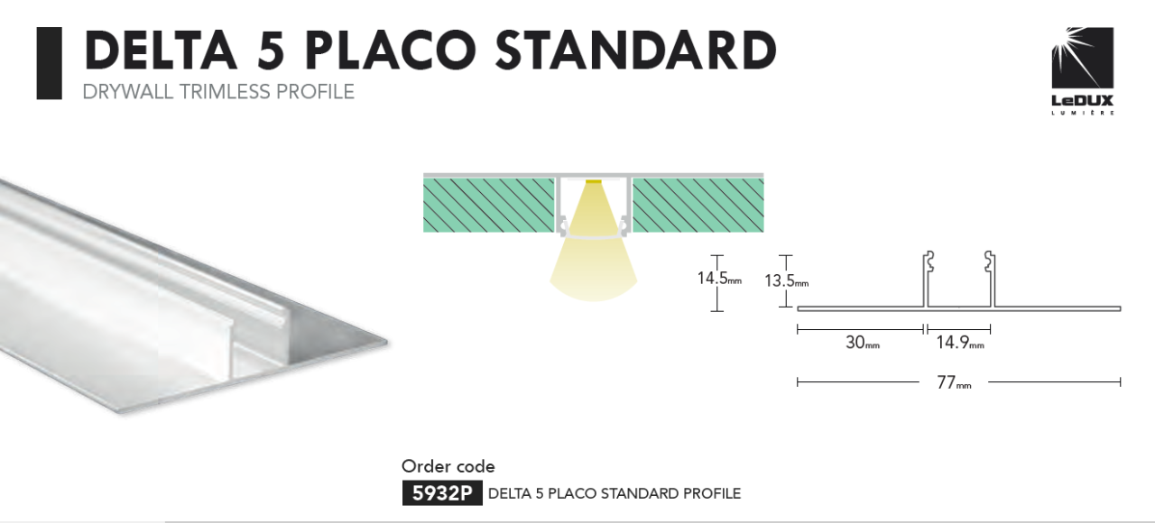 Profilé LED BA13, profilés d'intégration rubans LED pour BA13 plaques ...